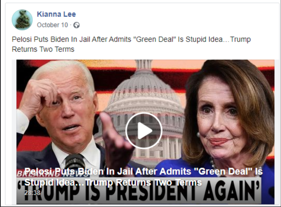 Fact Check Nancy Pelosi Did Not Put Joe Biden In Jail Return Trump To